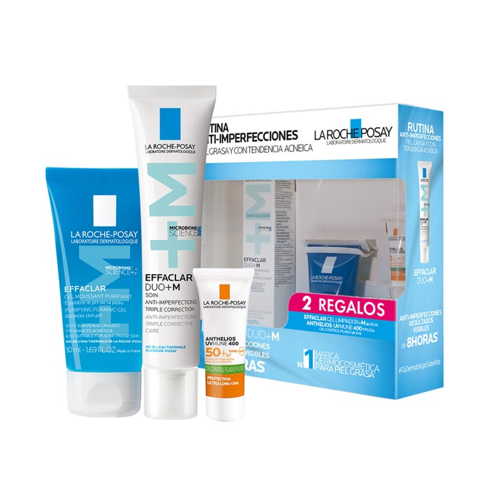 La Roche-Posay Kit Effaclar Duo+M 40ml + Gel Limpiador 50ml + Anthelio ...